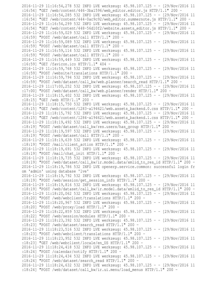 Odoo Logfile | PDF | Bootstrap (Front End Framework) | Software Development