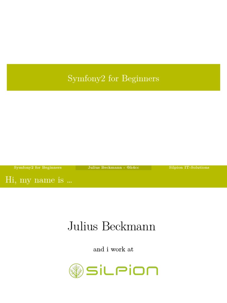 Symfony2 For Beginners | PDF | Web Server | Internet & Web