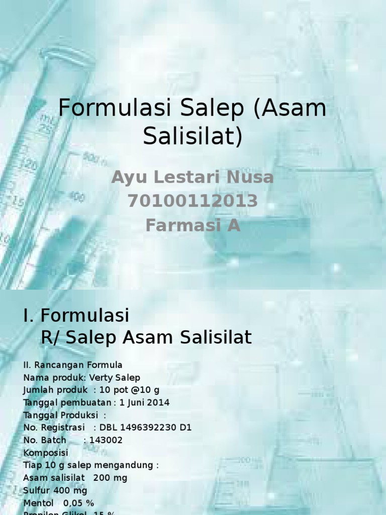 Formulasi Salep Asam Salisilat | PDF