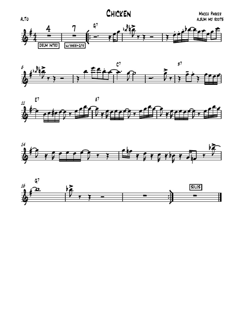 Maceo Parker-Chicken-alto Sax PDF | PDF