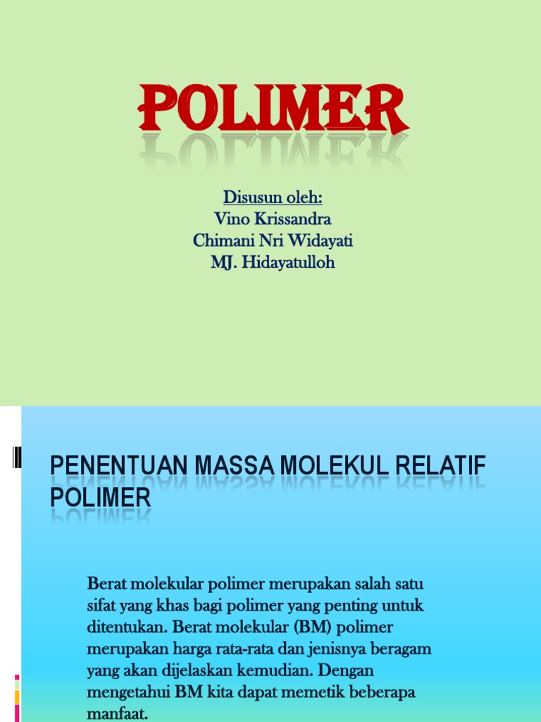 Berat Molekul Polimer | PDF | Kesehatan Holistik