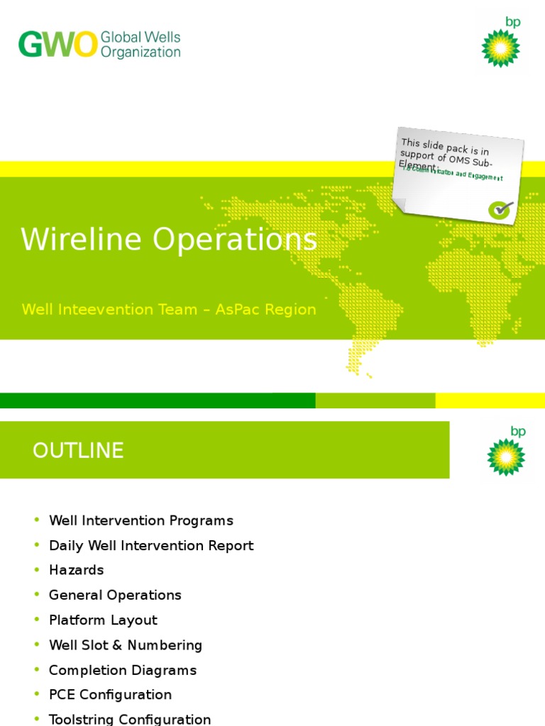 Wireline Operations: Well Inteevention Team - Aspac Region | PDF ...