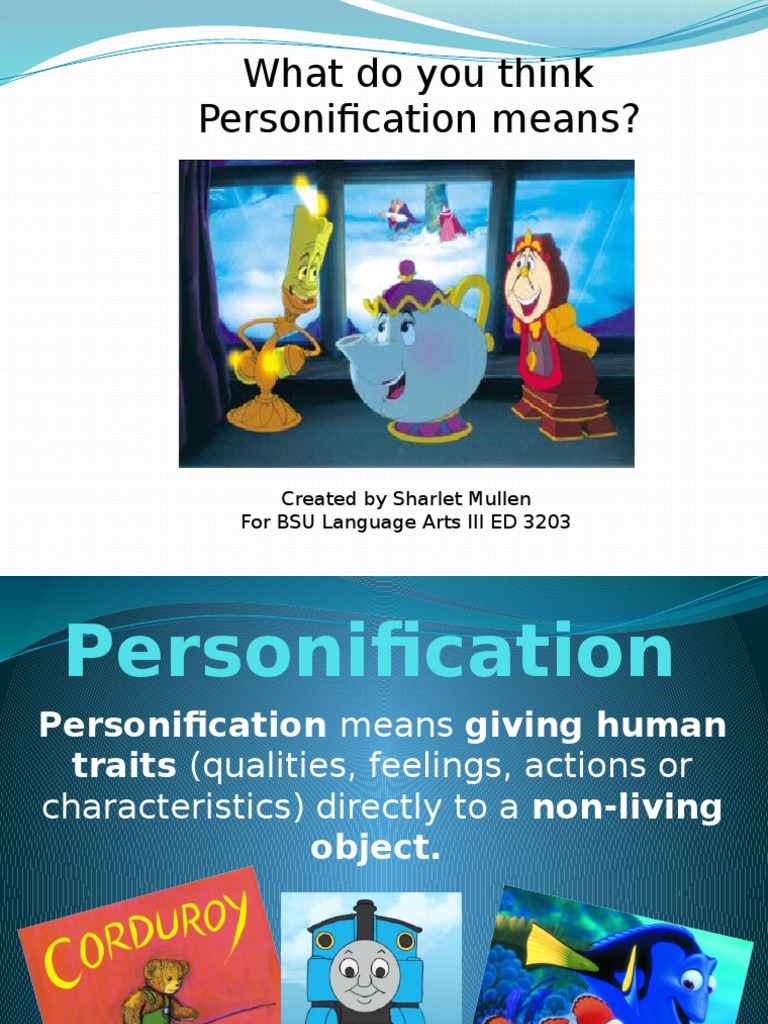 personification reading lesson | Anthropomorphism | Writing