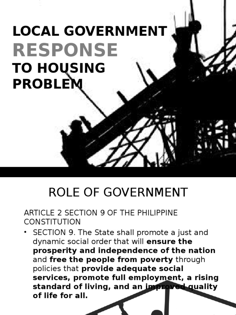 Local Government To Housing Problem: Response | PDF | Public Housing ...