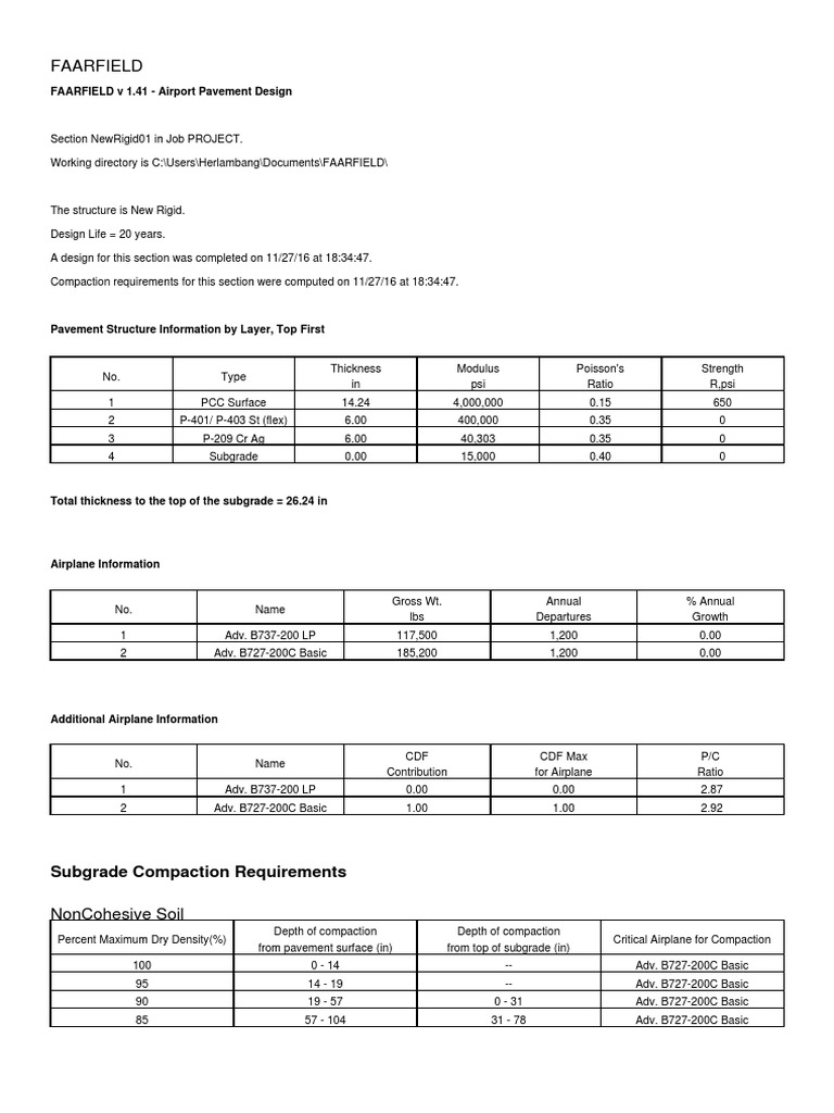 Faarfield: FAARFIELD V 1.41 - Airport Pavement Design | PDF