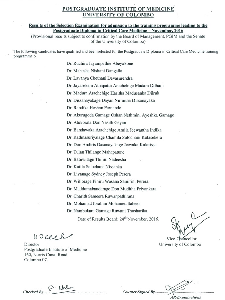 Postgraduate Institute of Medicine University of Colombo | PDF