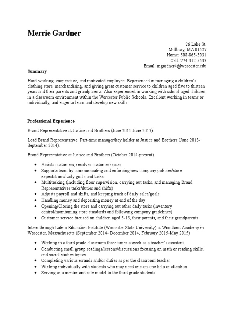 Work Resume Final Updated | PDF | Textbook | Classroom
