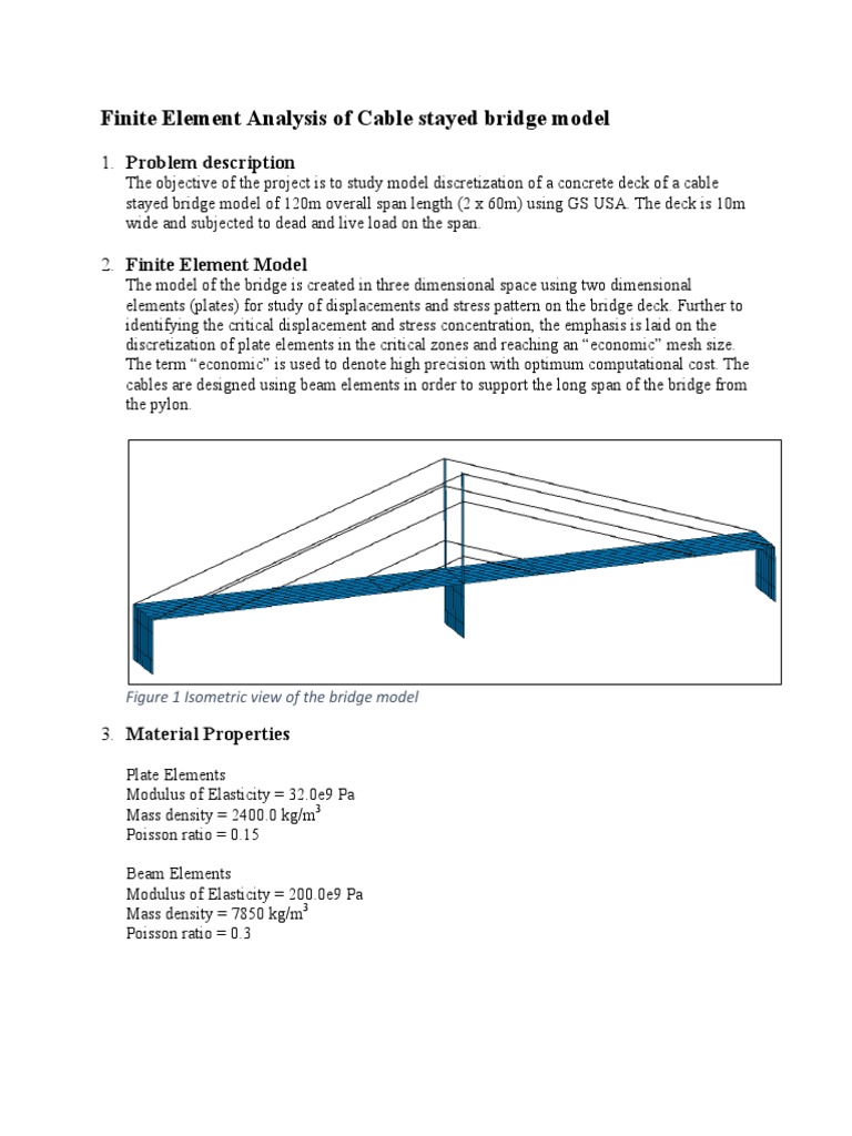 Cable-Stayed Bridge FEA Analysis | PDF | Finite Element Method ...