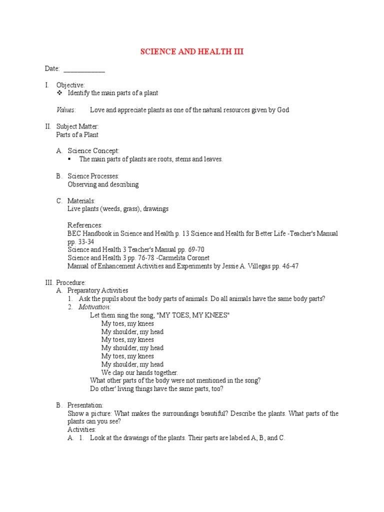 LP in Science and Health III 2nd Rating | PDF | Flowers | Root