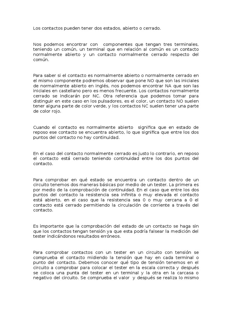 ¿Qué Es Un Contacto Normalmente Abierto, ¿Qué Es Un Contacto ...