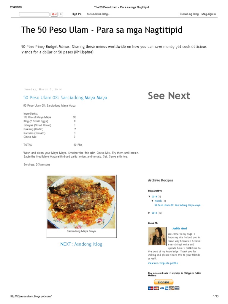 The 50 Peso Ulam - para Sa Mga Nagtitipid | PDF | Eating Behaviors Of ...