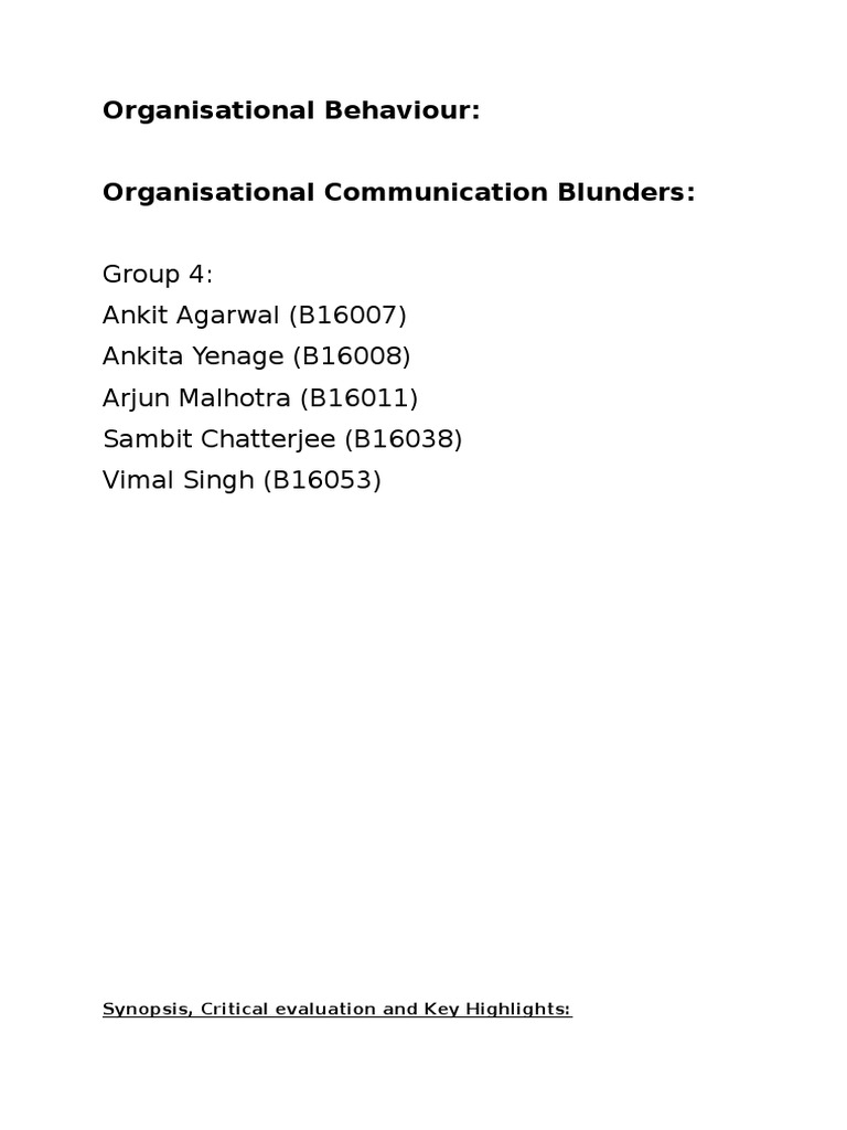Organisational Behaviour PPT1 | PDF