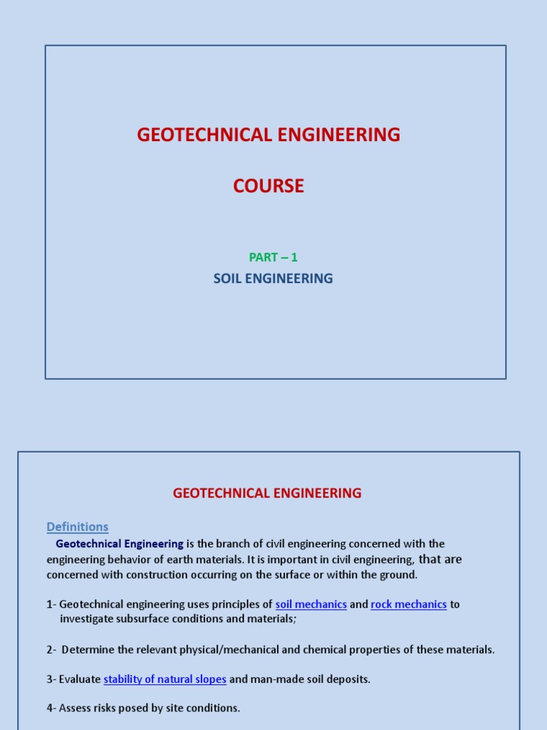Soil Engineering | Soil Mechanics | Geotechnical Engineering