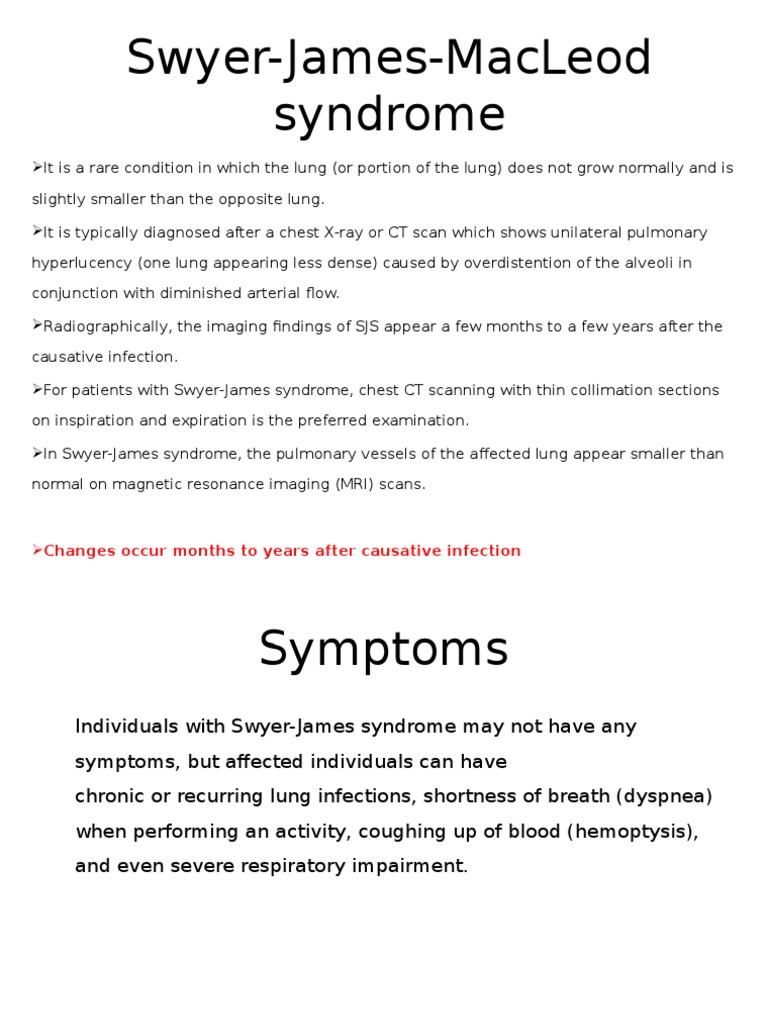 Swyer James Macleod Syndrome Congenital Heart Defect Lung