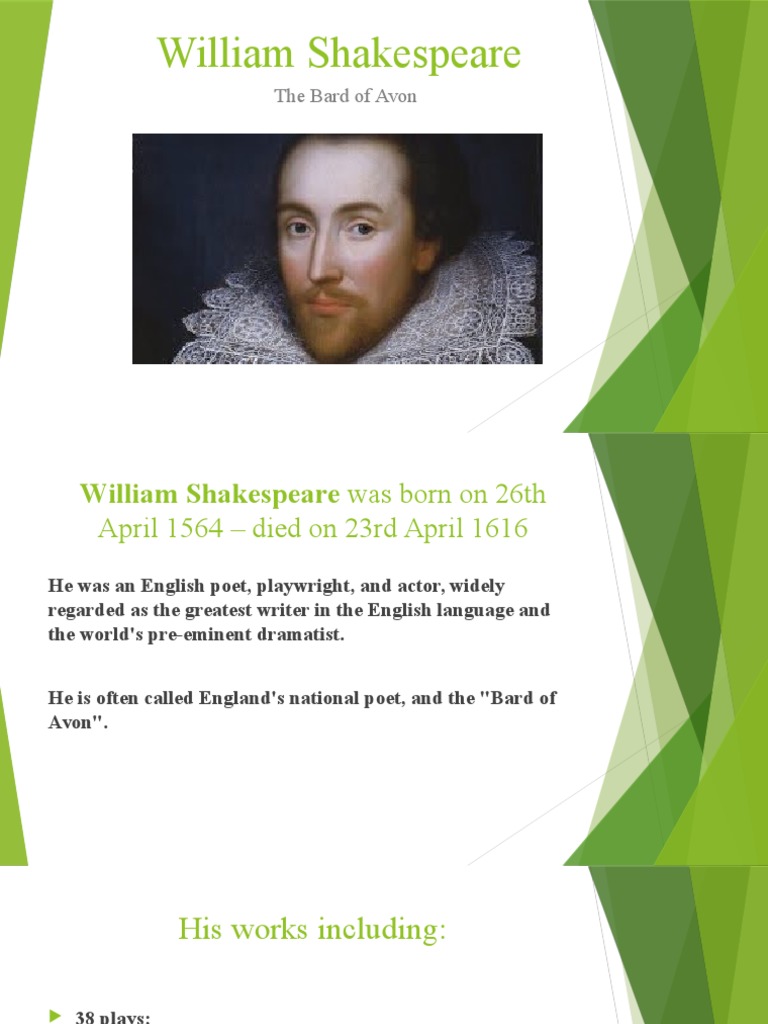 William Shakespeare: The Bard of Avon | PDF | William Shakespeare ...