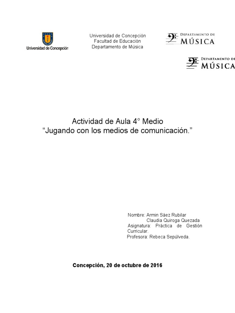 Actividad Ramo Musical | PDF | Youtube | Medios de comunicación)