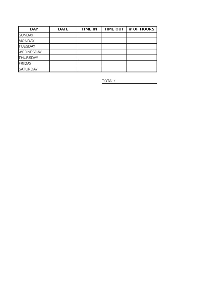 Dodd Time Sheets General (1) | Meal | Lunch | Free 30-day Trial | Scribd