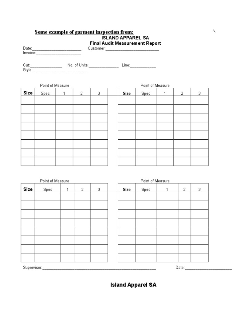 Garment Final Audit Inspection Report | PDF