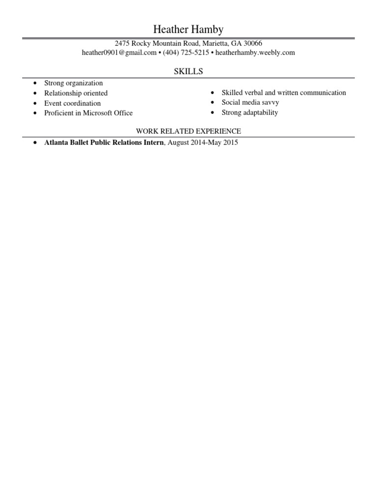 Heather Hamby: Skills | PDF