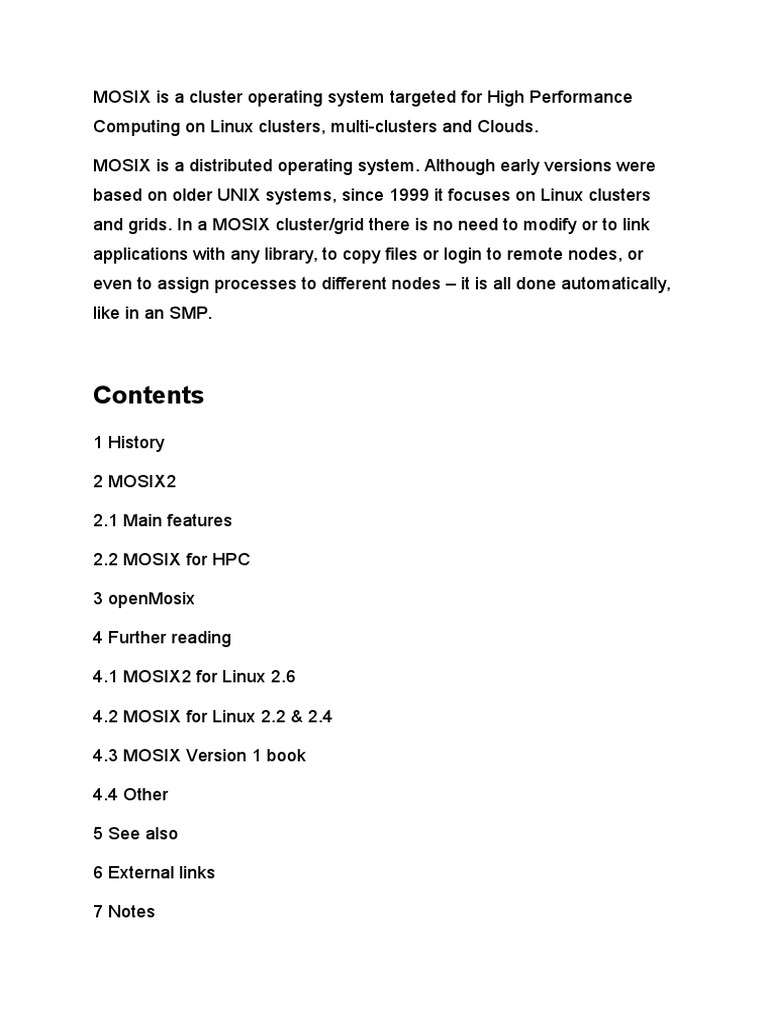 Mosix Clusters | PDF | Art | Computers