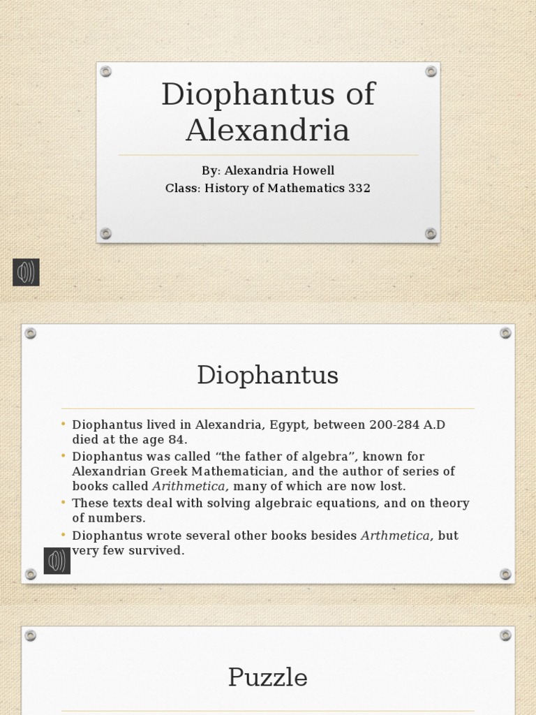 Diophantus of Alexandria | PDF | Mathematical Analysis | Algebra