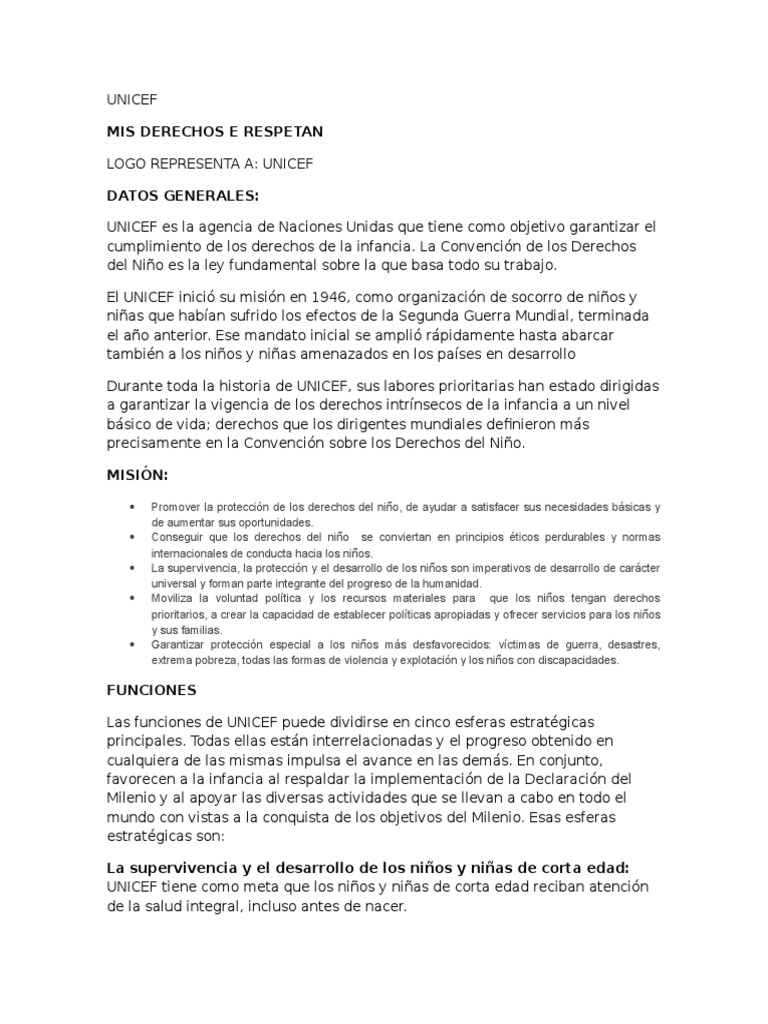 Unicef | PDF | Unicef | Bienestar