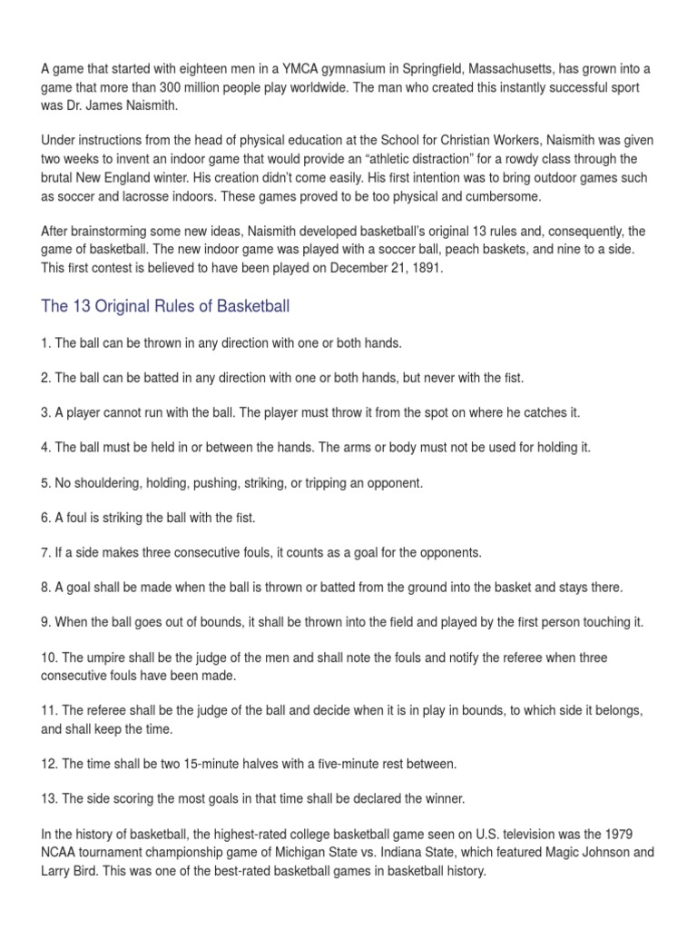 Basketball | PDF | Rules | Games Of Physical Skill