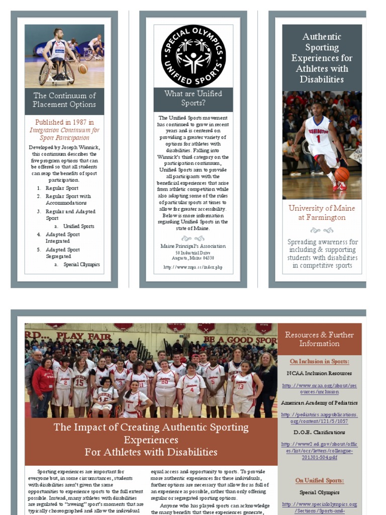 Pamphlet | PDF | Inclusion (Education) | Disabled Sports