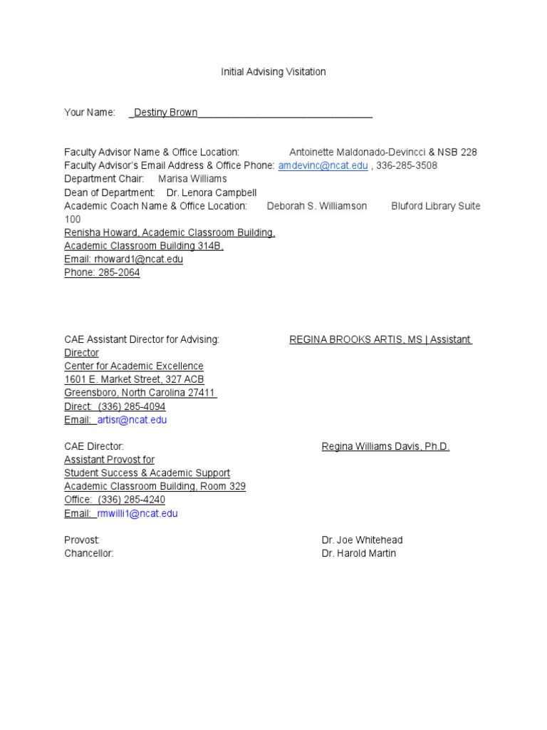 Initialadvisingvisitation | PDF