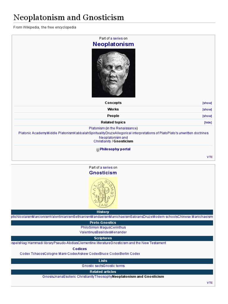 Neoplatonism and Gnosticism - Wikipedia | PDF | Gnosticism | Neoplatonism