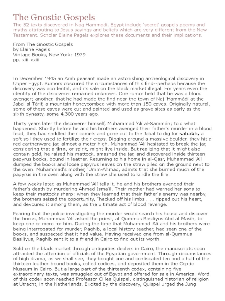 The Story of The Storytellers - The Gnostic Gospels - From Jesus To ...