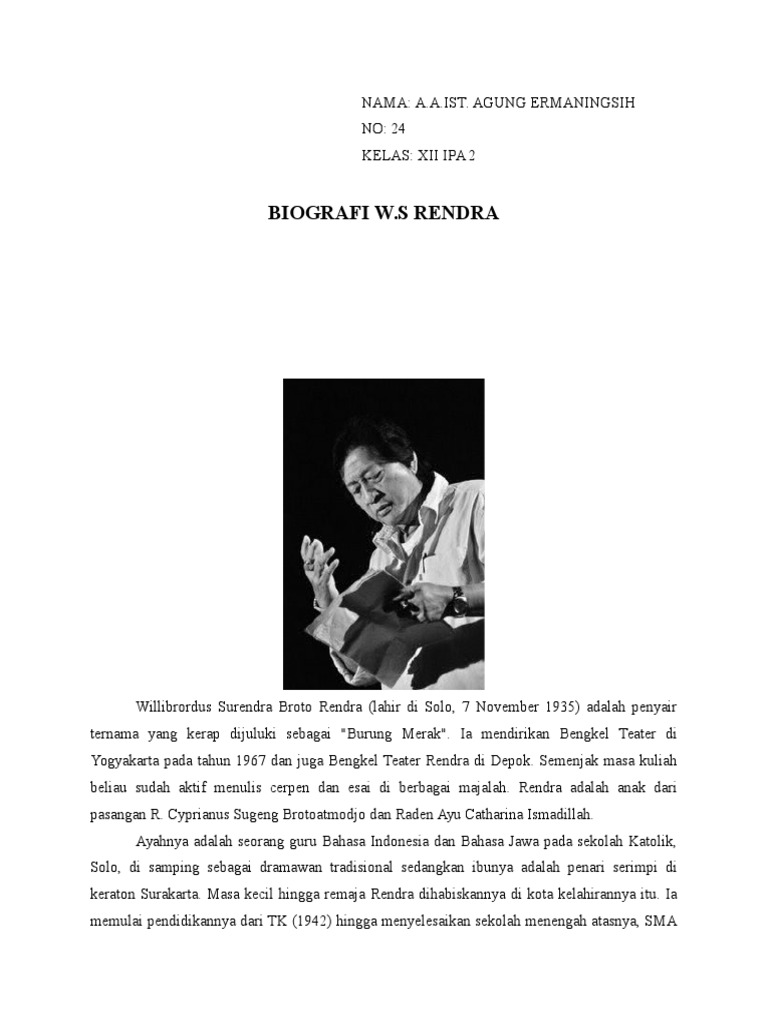 Biografi W.S Rendra | PDF