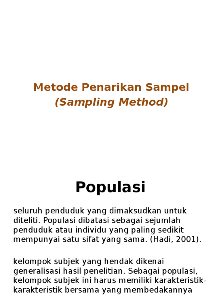 Teknik Sampling | PDF | Sains & Matematika