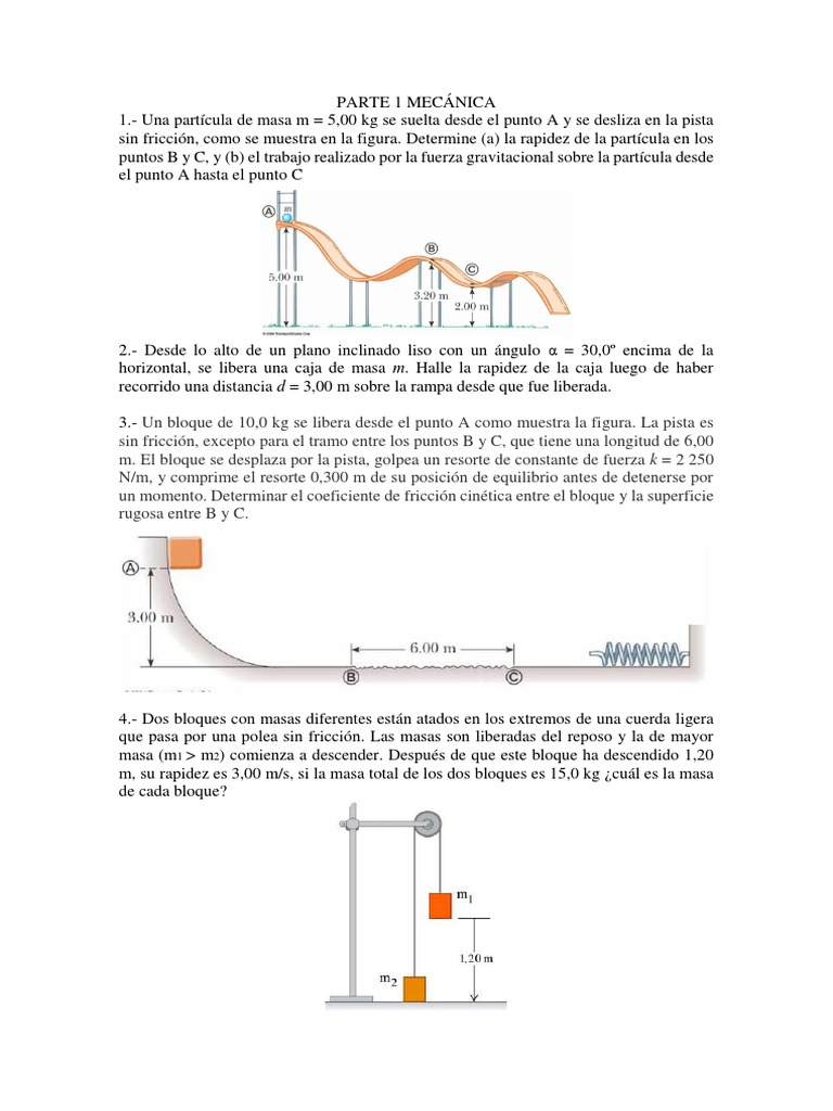 energia mecanica ejercicios | Fricción | Masa
