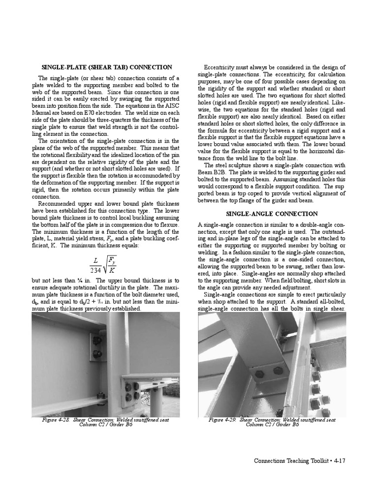 Figure 4-28. Shear Connection: Welded Unstiffened Seat Column C2 ...