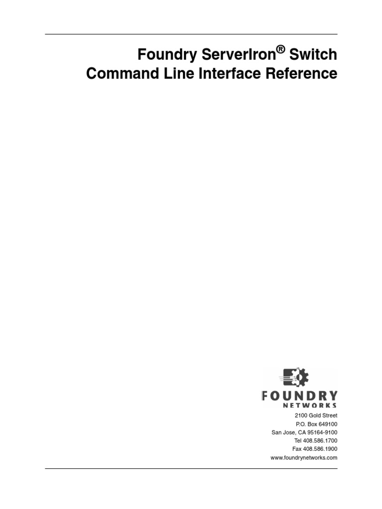 Server Iron | PDF | Command Line Interface | Load Balancing (Computing)