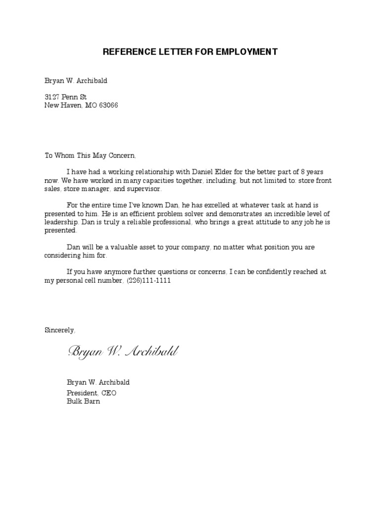 Reference Letter | PDF