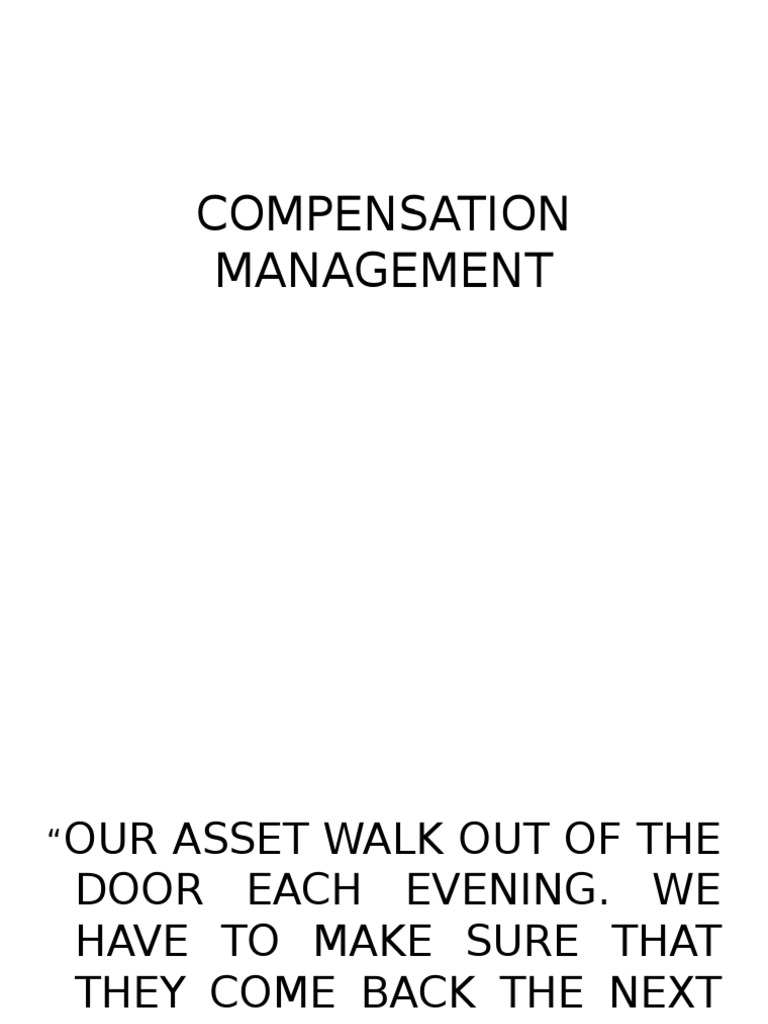 Introduction Compensation Management | PDF | Employee Benefits | Employment