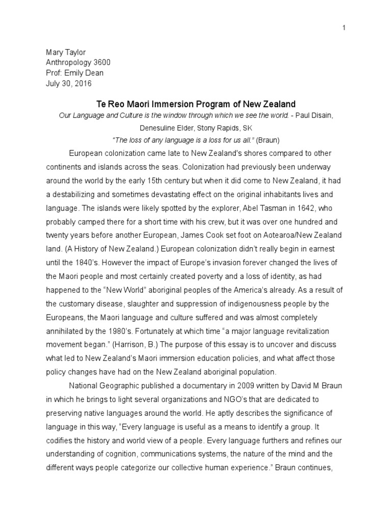Te Reo Maori Immersion Program of New Zealand | PDF | Māori People ...