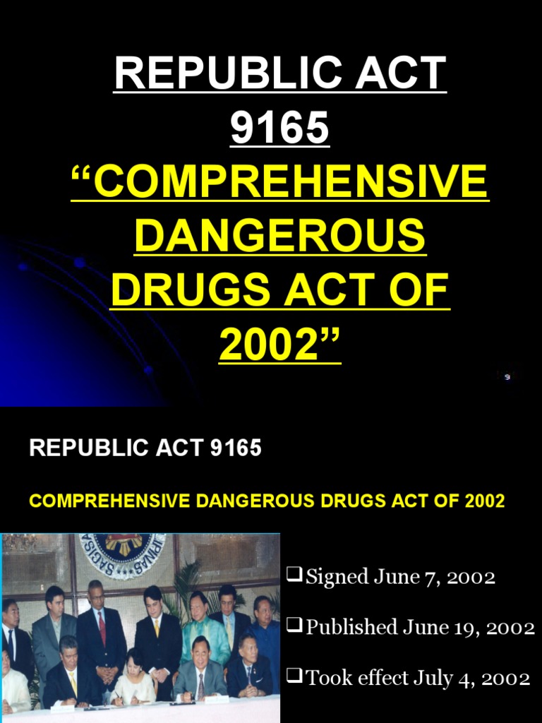 Comprehensive Dangerous Drug Act of 2002 | PDF | Stimulant | Substance Abuse