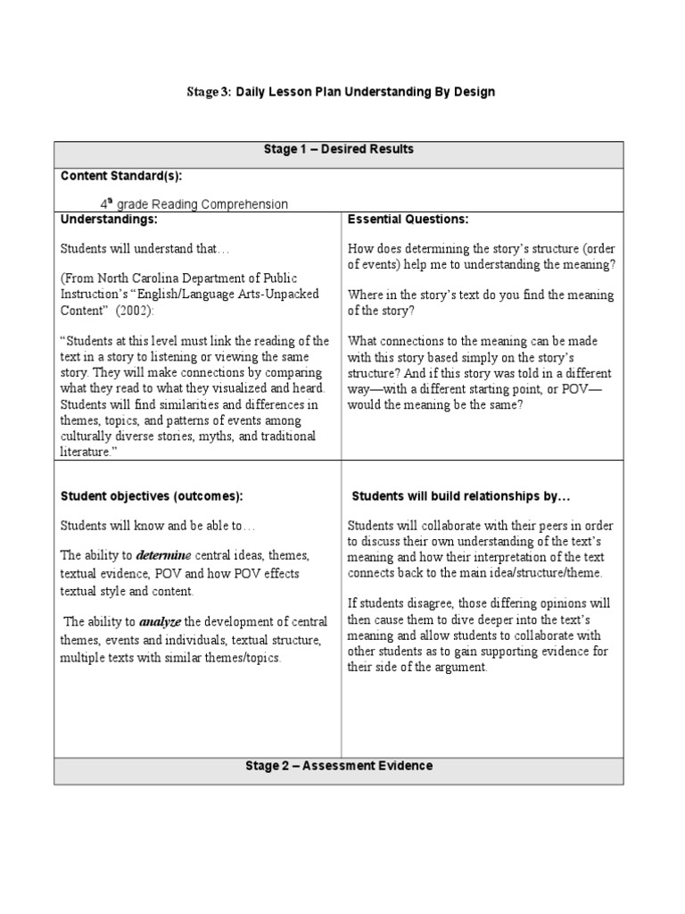 4th Grade Reading Comprehension Plan | PDF | Lesson Plan | Epistemology