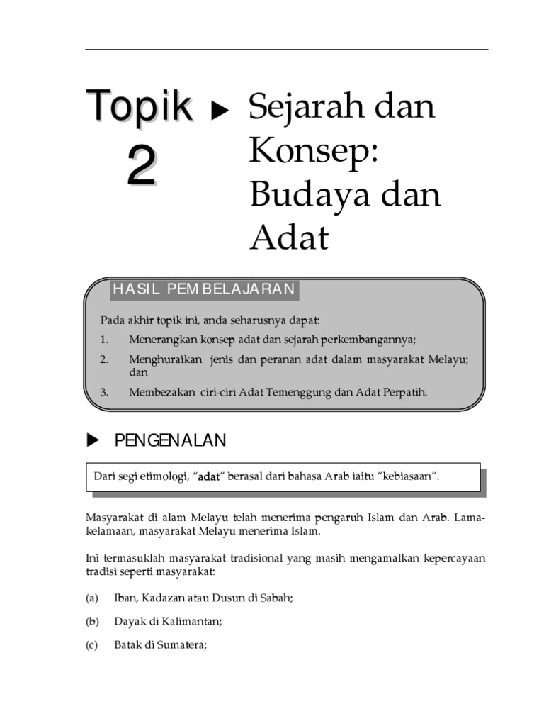 Sejarah Dan Konsep Budaya Dan Adat | PDF