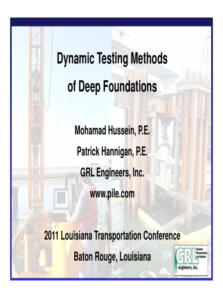 Dynamic Testing Methods of Deep Foundations | PDF