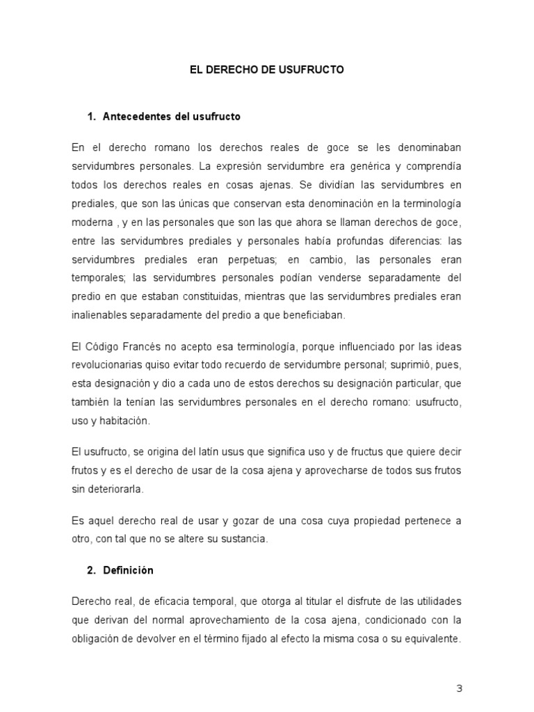 Trabajo de Exposicion Usufructo | PDF | Propiedad | Información del gobierno