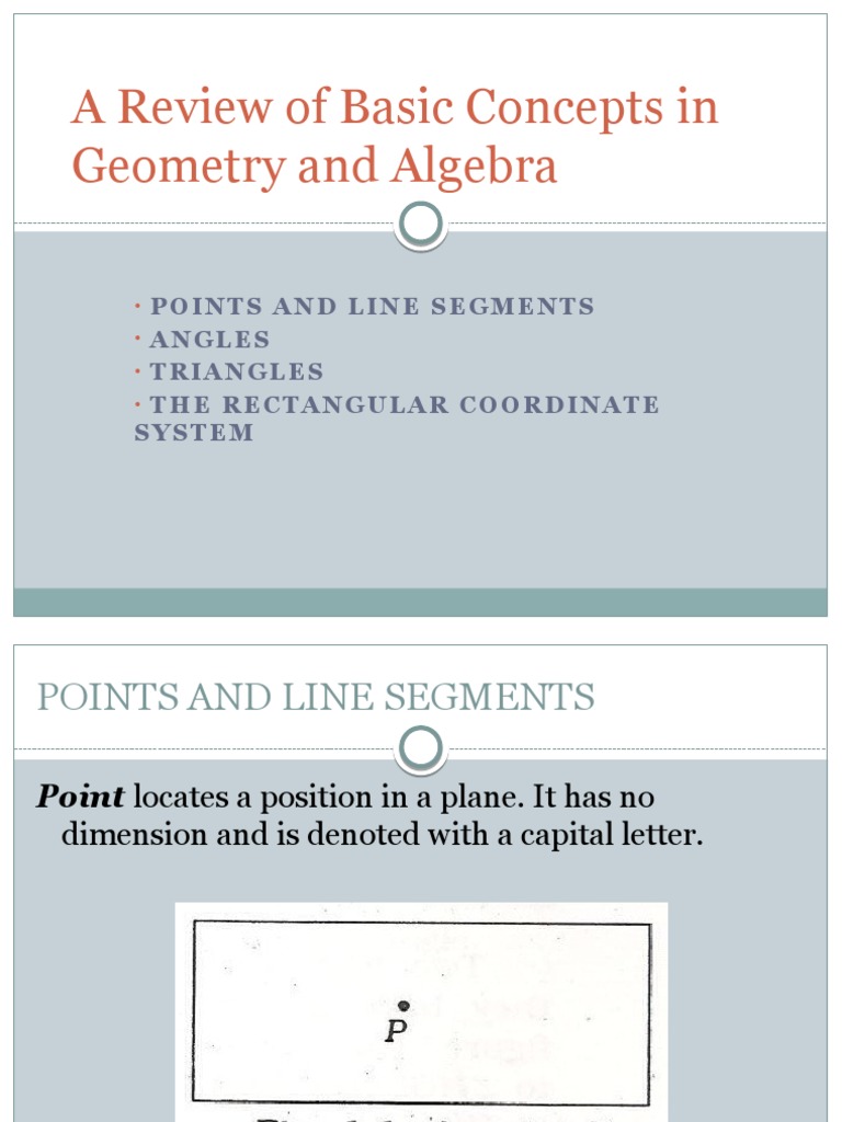 A Review of Basic Concepts in Geometry and Algebra | PDF | Triangle ...
