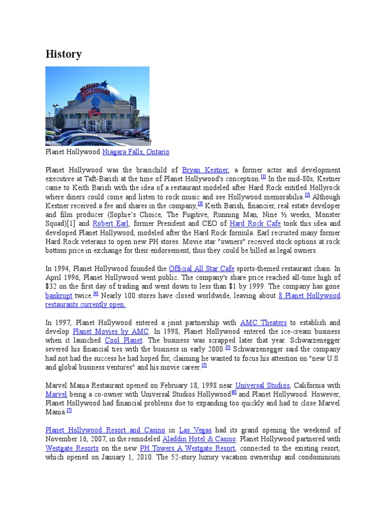 Planet Hollywood Data | Download Free PDF | Restaurant And Catering ...