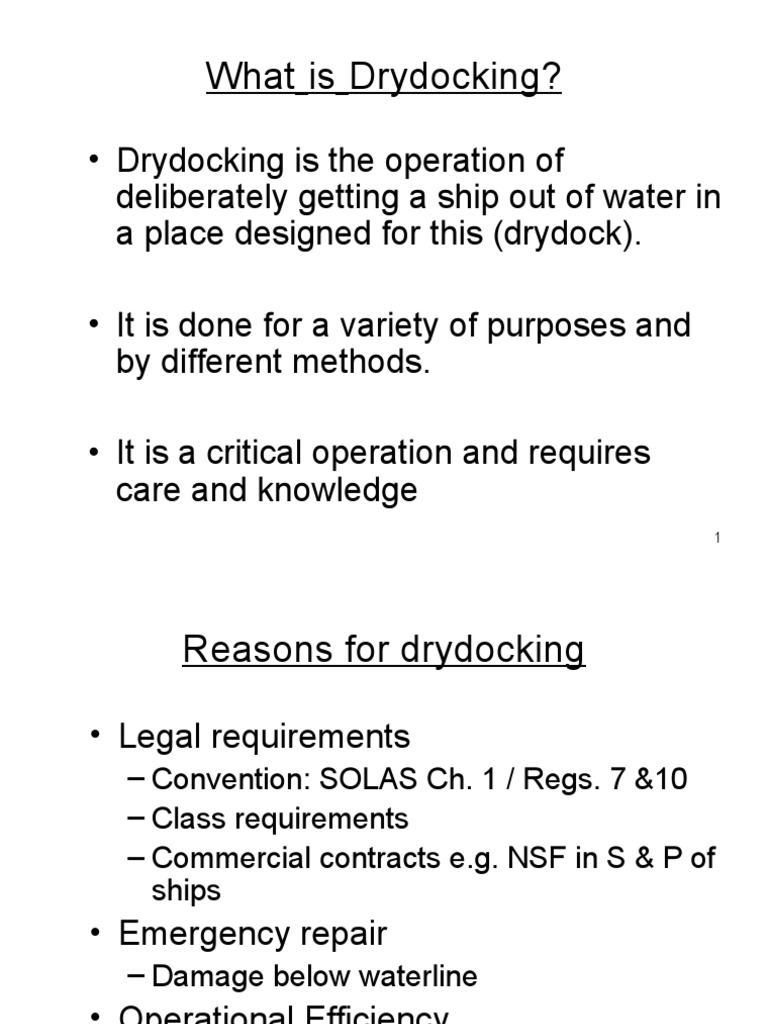 Drydocking - Michael's Class Presentation | PDF | Ships | Naval ...