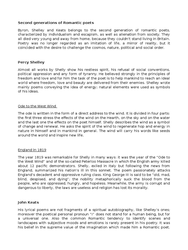 Second Generation | PDF | Romanticism | Poetry