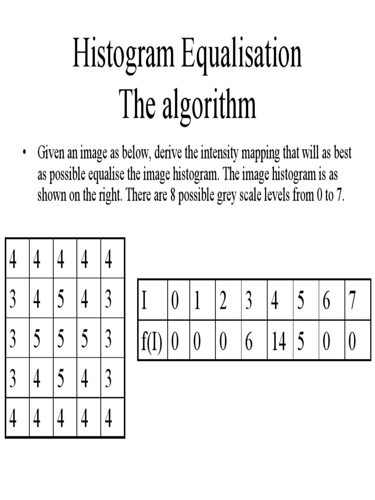Histogram Equalisation Slides Pdf Pdf Telecommunications