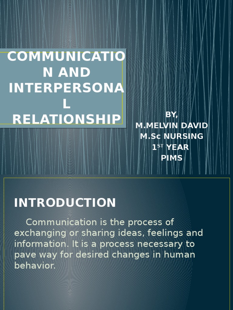 Communication and Interpersonal Relationship | Download Free PDF ...